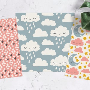 Nursery Digital Paper Set, Seamless Textures, Baby Patterns, Childrens ...