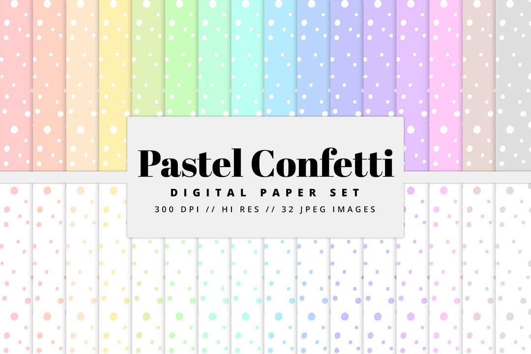 Pastel Confetti Digital Paper, Polka Dot ,printable Paper, Pastel ...