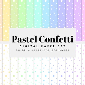 Pastel Confetti Digital Paper, Polka Dot ,printable Paper, Pastel ...