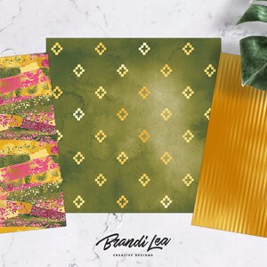 Tropical Digital Paper Set, Foil, Seamless Textures, Summer, Digital ...