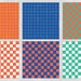 Vibrant Grid and Checker Digital Paper Set, Seamless Textures, Grid ...