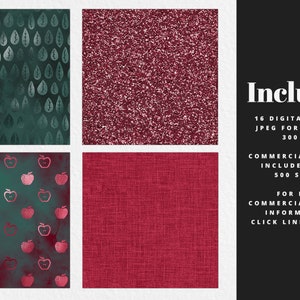 Orchard Apple Digital Paper Set, Foil, Seamless Textures, Apple ...