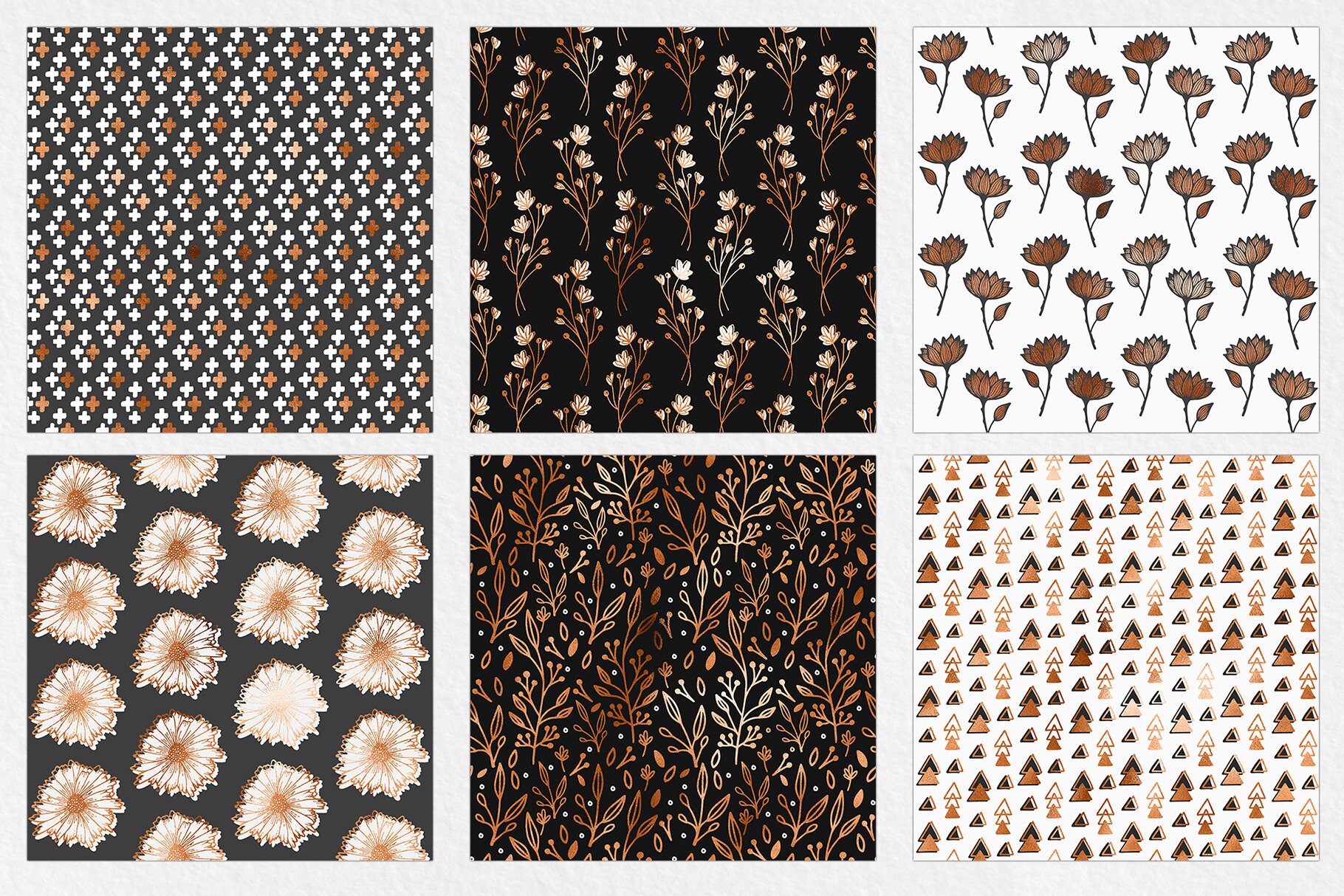 Black & Copper Gold Foil Digital Paper Copper Foil Textures - Etsy