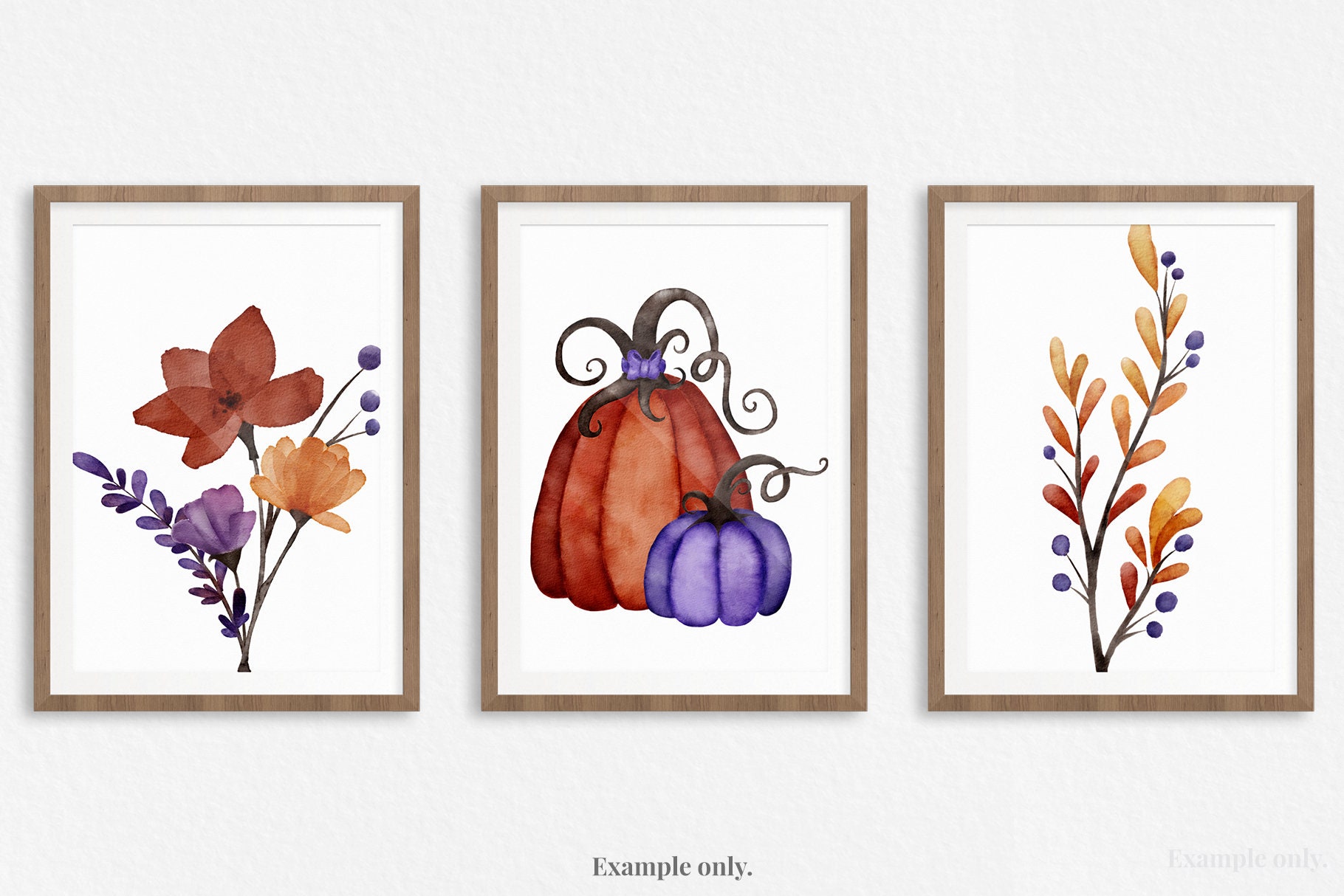 Watercolor Fall Clip Art Set Autumn Clipart Watercolor | Etsy