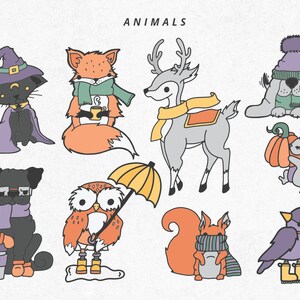 Hand Drawn Fall Clip Art Set, Autumn Clipart, Halloween Clipart ...