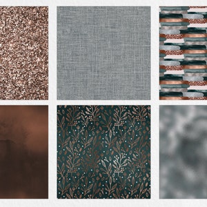 Cozy Winter Digital Paper Set, Glitter Digital Paper, Copper Foil ...