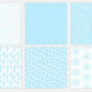 Sky Blue Pastel Digital Paper, Printable Paper, Pastel Patterns ...