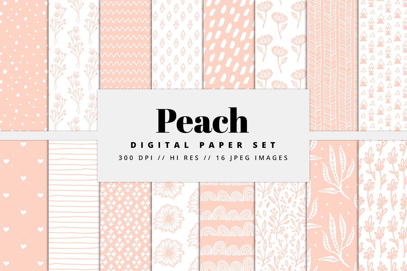 Peach Pastel Digital Paper Printable Paper Pastel Patterns - Etsy