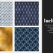 Art Deco Digital Paper, Navy and Gold Deco, Seamless Backgrounds ...