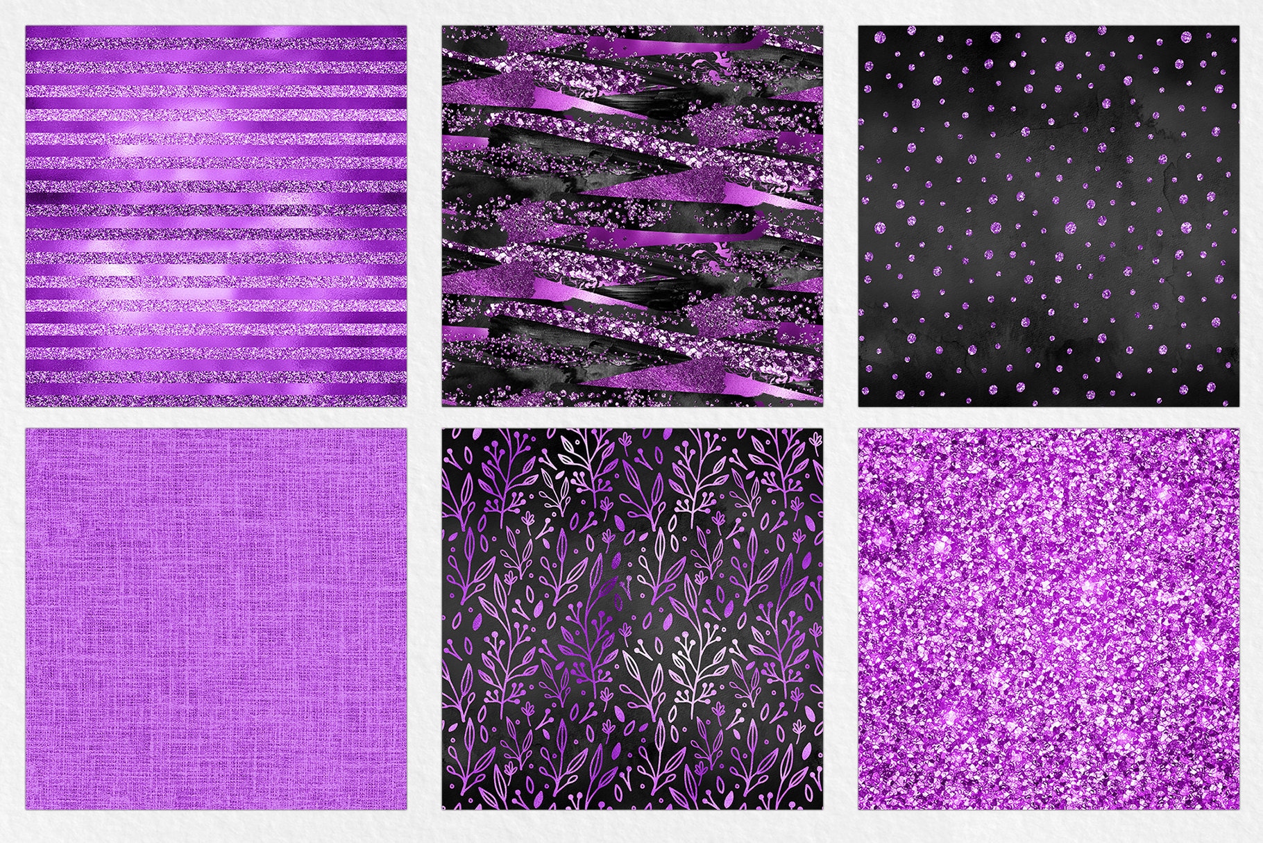 Black & Purple Foil Digital Paper Seamless Textures Digital | Etsy