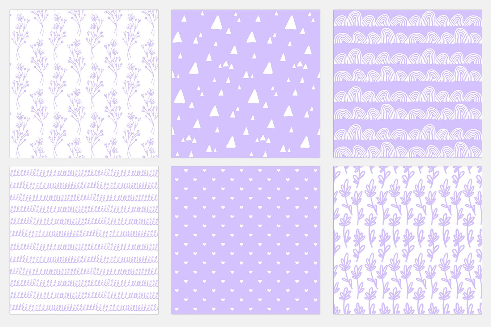 Lavender Purple Pastel Digital Paper, Printable Paper, Pastel Patterns ...