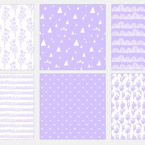 Lavender Purple Pastel Digital Paper, Printable Paper, Pastel Patterns ...