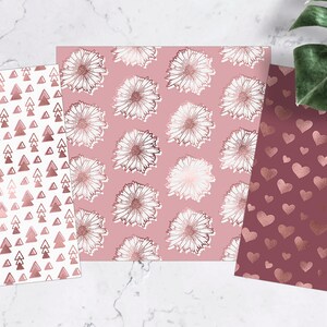 Valentine's Day Rose Gold Digital Paper, Gold Foil, Valentine, Hearts ...