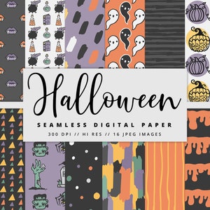 Halloween Digital Paper, Halloween Paper, Halloween Seamless Patterns ...