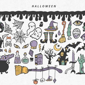 Hand Drawn Fall Clip Art Set, Autumn Clipart, Halloween Clipart ...