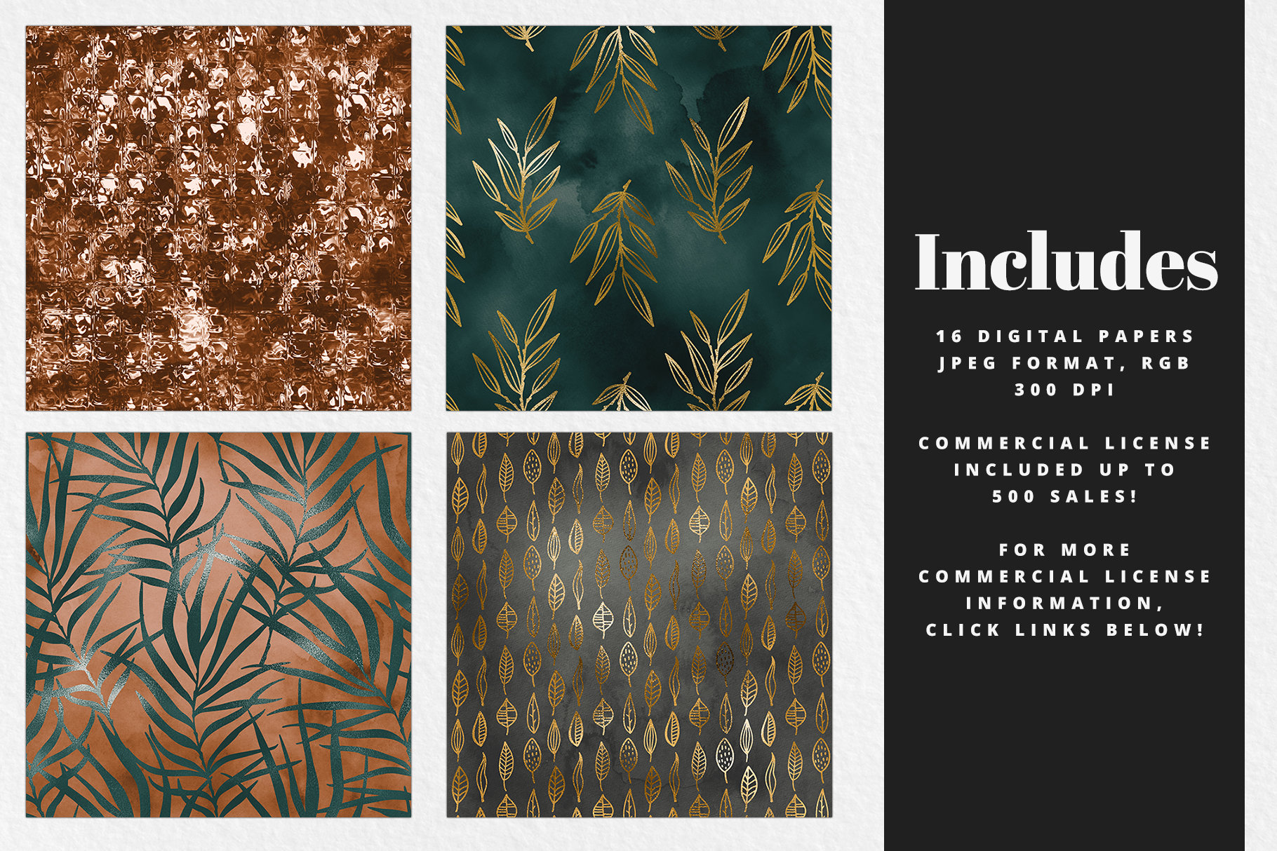 Modern Digital Paper Set Foil Seamless Textures Summer - Etsy