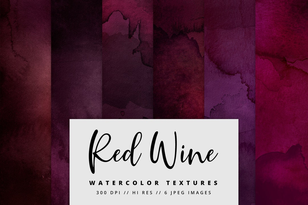 Red Wine Watercolor Digital Paper, Watercolor Textures, Watercolor ...