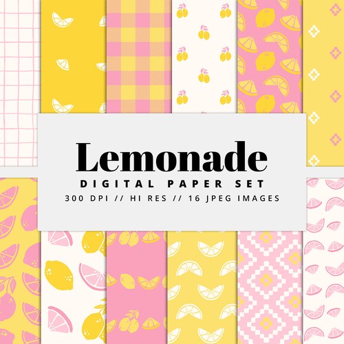 Peach Digital Paper Set Seamless Textures Summer Patterns - Etsy