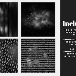 Black Foil Digital Paper, Seamless Textures,silver, Digital Metallic ...