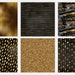 Black and Gold Foil Digital Paper, Metallic Textures, Floral Digital ...