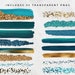 Ocean and Gold Brush Strokes Clipart, Paint Strokes, PNG, Gold Foil ...