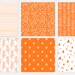 Orange and White Digital Paper Hand Drawn Floral Geometric - Etsy