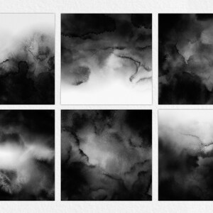 Black Watercolor Digital Paper, Watercolor Textures, Watercolor ...