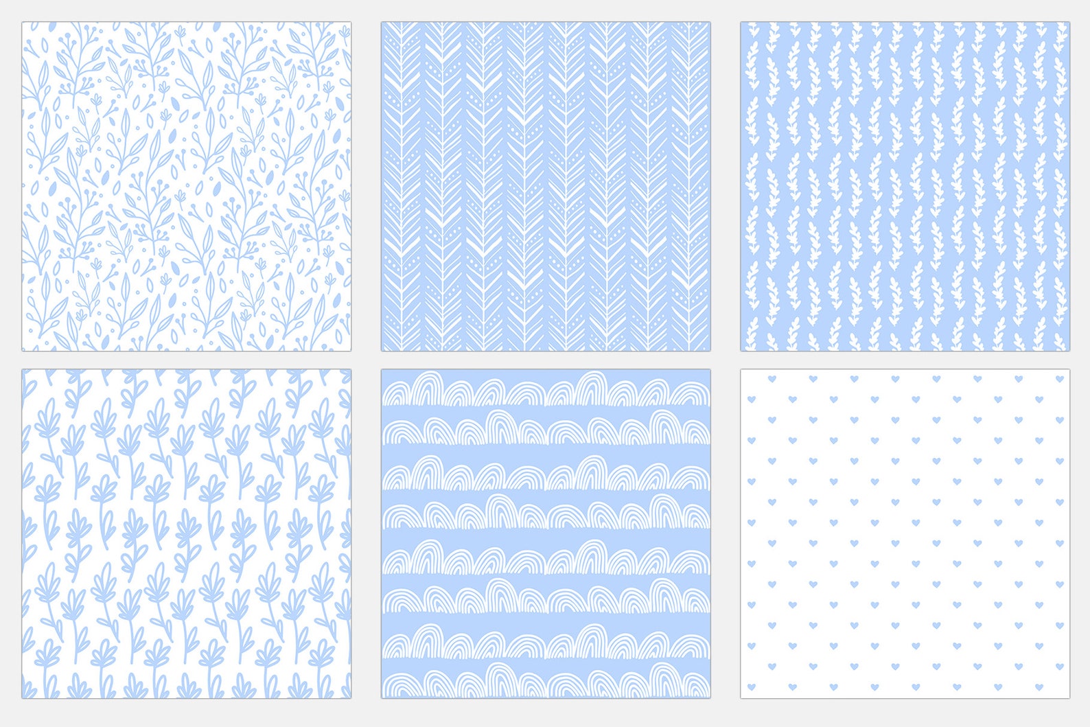Hyacinth Blue Pastel Digital Paper, Printable Paper, Pastel Patterns ...
