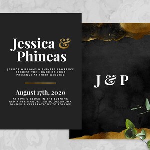 Black and Gold Watercolor Digital Paper, Watercolor Textures ...