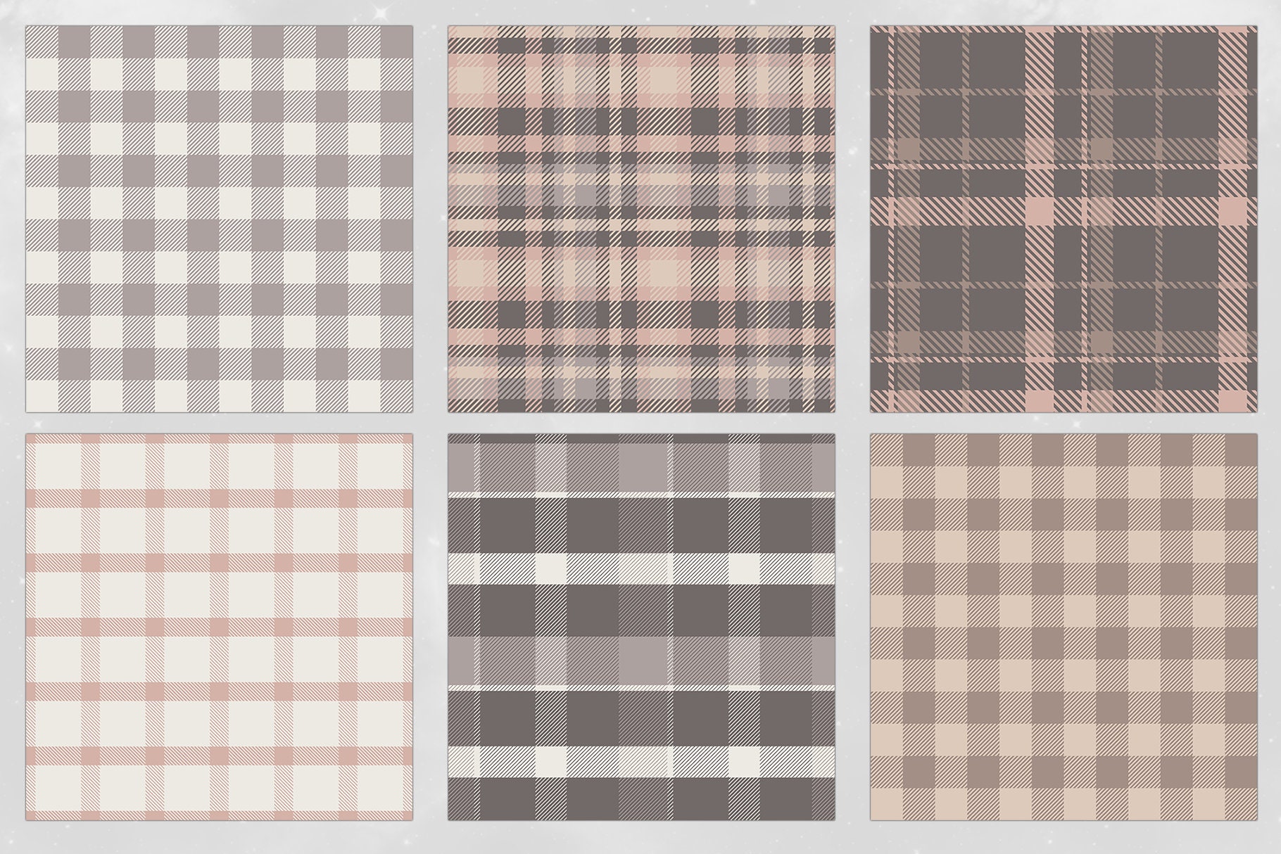 Neutral Flannel Digital Paper, Plaid Seamless Textures, Fall Flannel ...