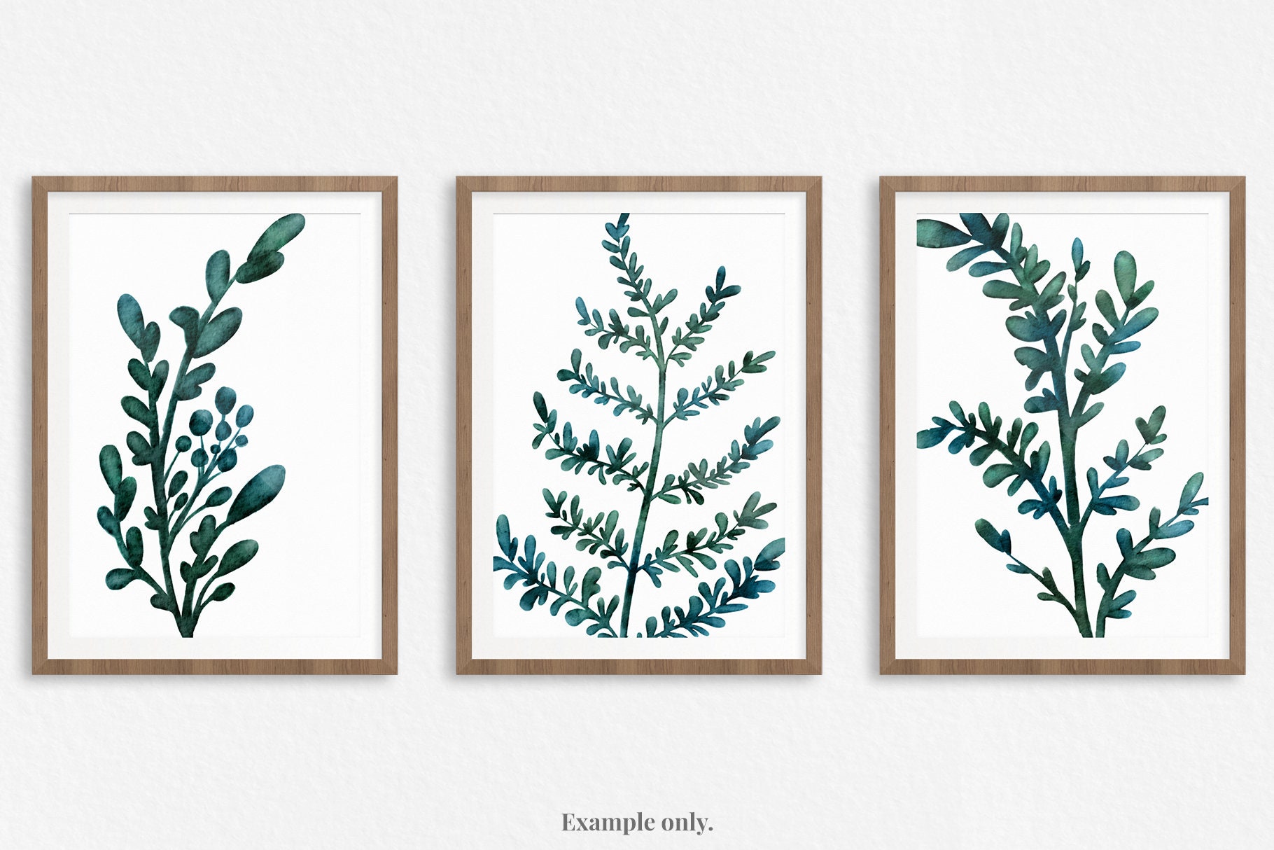 Watercolor Green Leaves Clip Art Botanical Leaves - Etsy