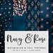 Navy and Rose Gold Foil Watercolor Digital Paper Watercolor | Etsy