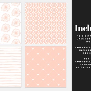Peach Pastel Digital Paper, Printable Paper, Pastel Patterns, Instant ...