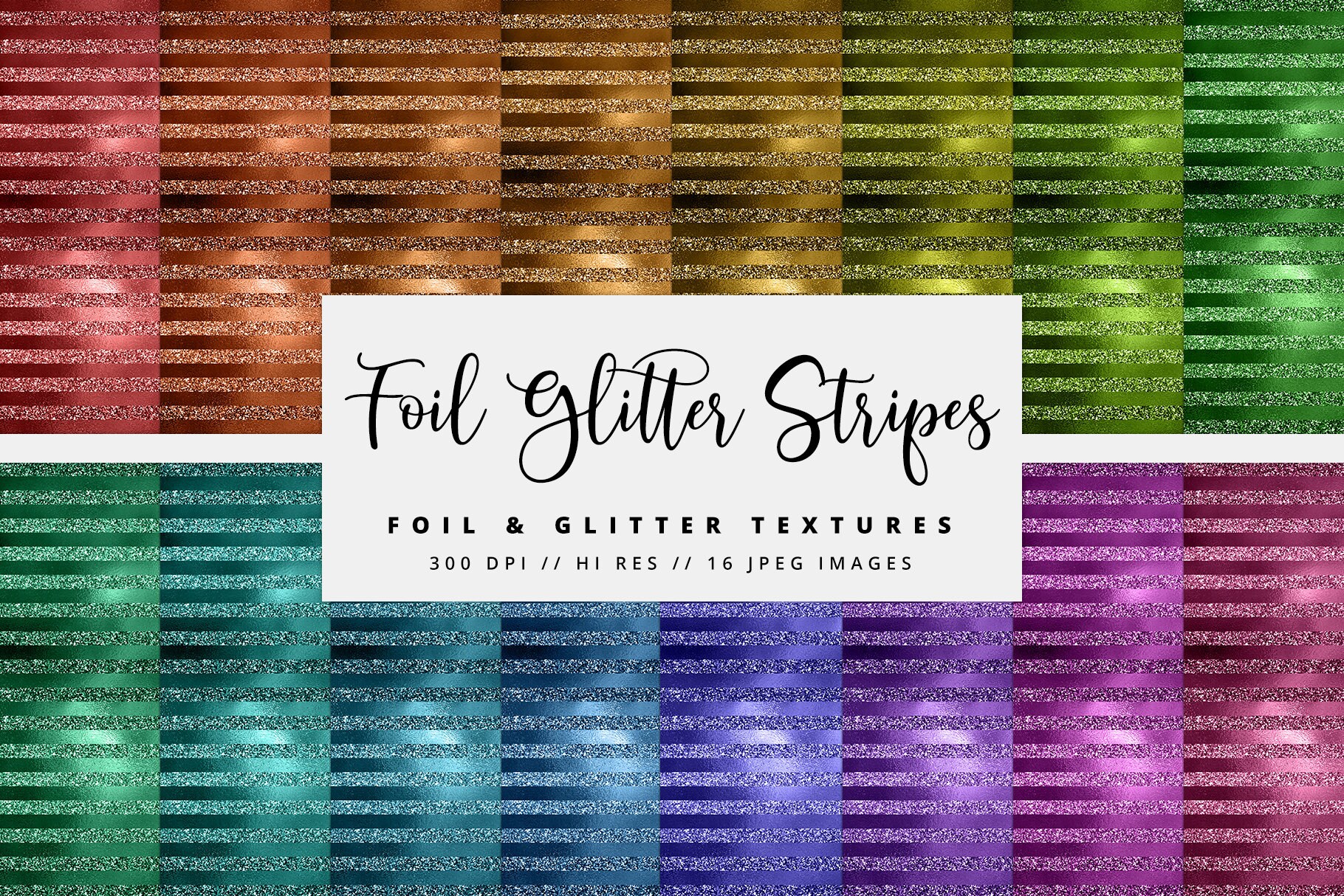 Glitter Foil Stripes Digital Paper Foil Textures Digital - Etsy