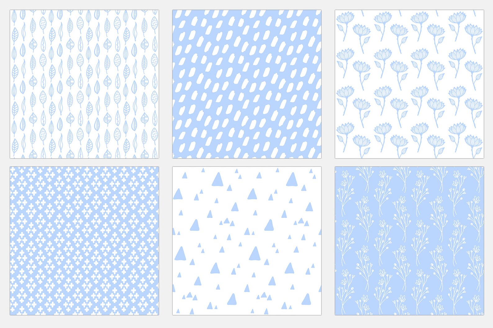 Hyacinth Blue Pastel Digital Paper, Printable Paper, Pastel Patterns ...