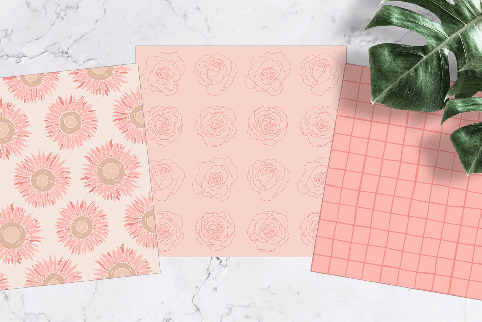 Champagne Blush Digital Paper Set Seamless Textures Floral - Etsy