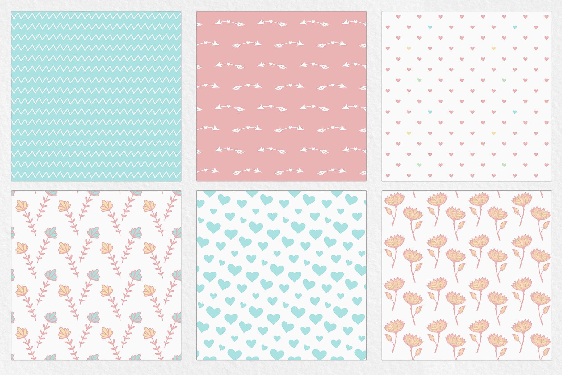 Pastel Valentine's Day Digital Paper Pastel Digital - Etsy