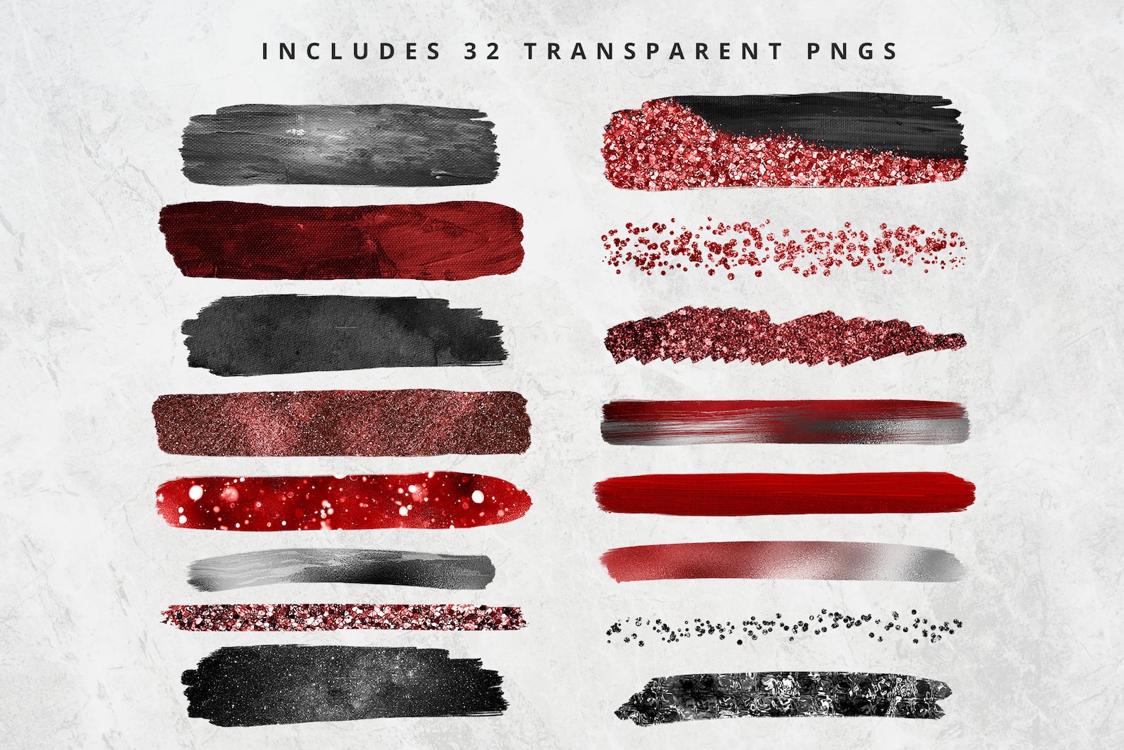 Red and Black Brush Strokes Clipart Paint Strokes PNG Gold - Etsy