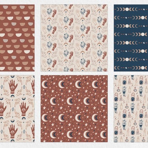 Cozy Magic Digital Paper Set, Seamless Textures, Esoteric Patterns ...