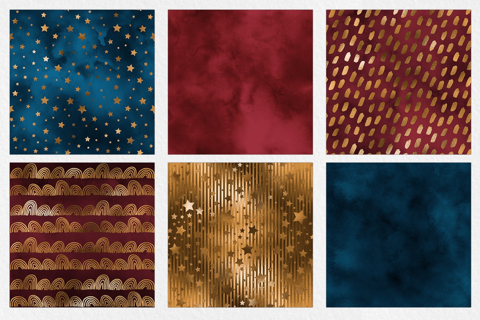 Patriotic Digital Paper Set Foil Seamless Textures Summer | Etsy