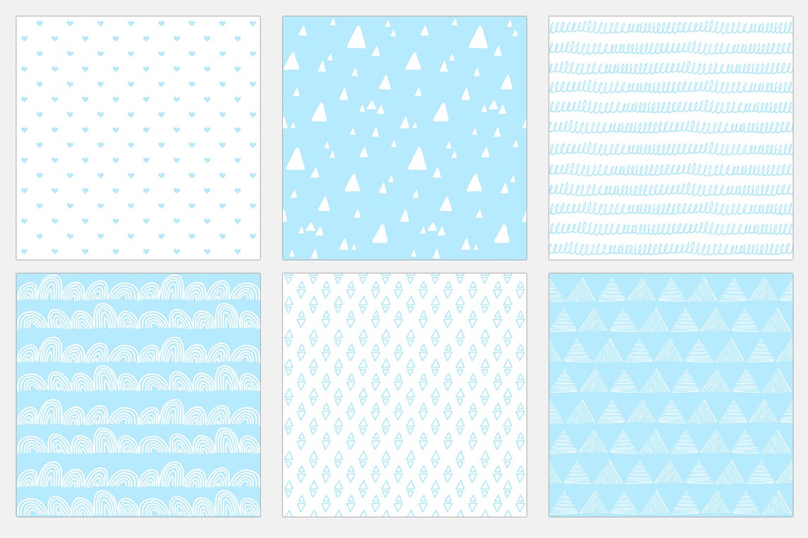 Sky Blue Pastel Digital Paper, Printable Paper, Pastel Patterns ...
