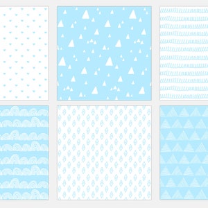 Sky Blue Pastel Digital Paper, Printable Paper, Pastel Patterns ...
