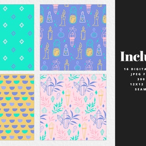 Pastel Magic Digital Paper Set, Seamless Textures, Esoteric Patterns ...