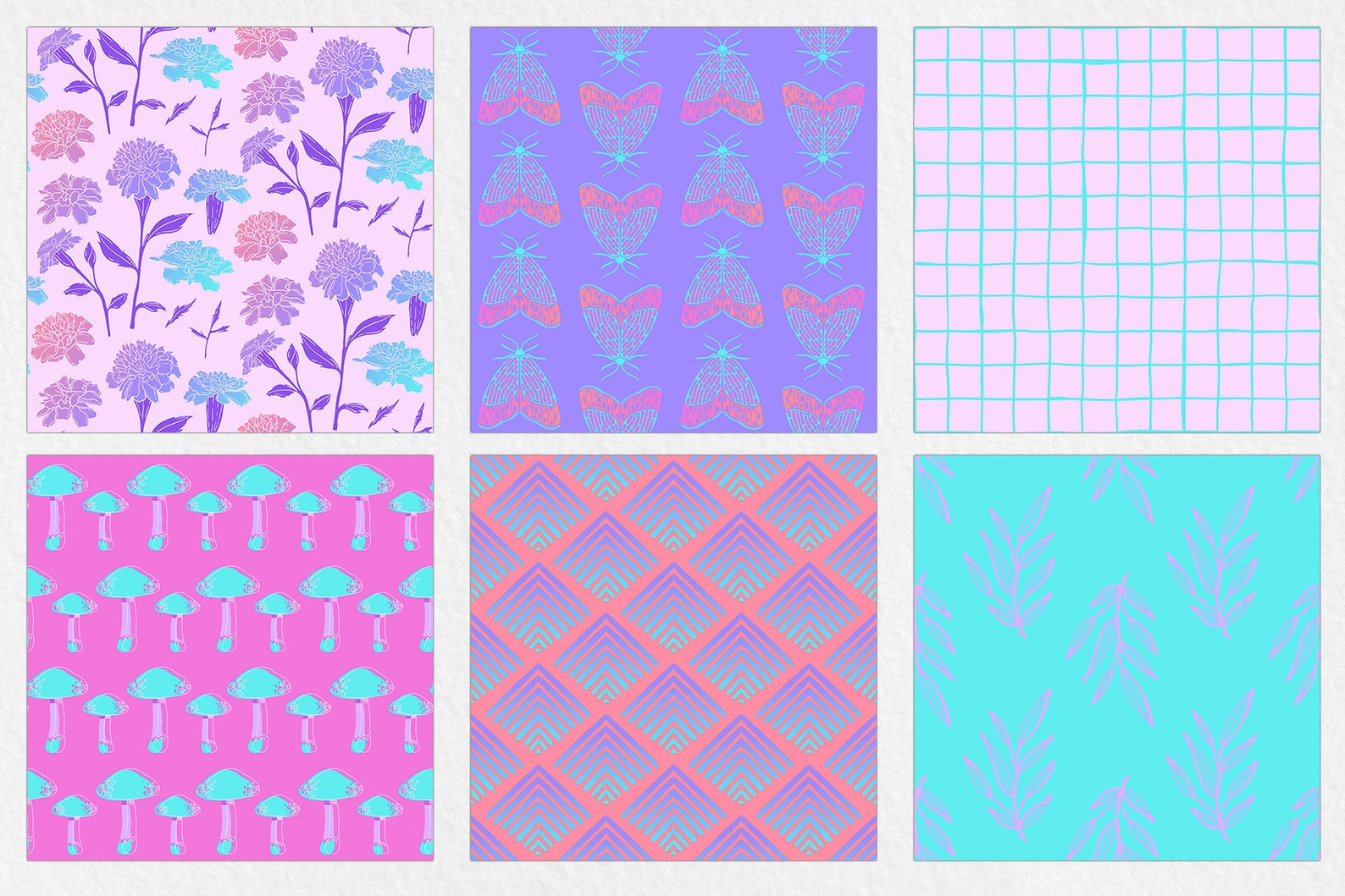 Aesthetic Digital Paper Set Seamless Textures Floral - Etsy