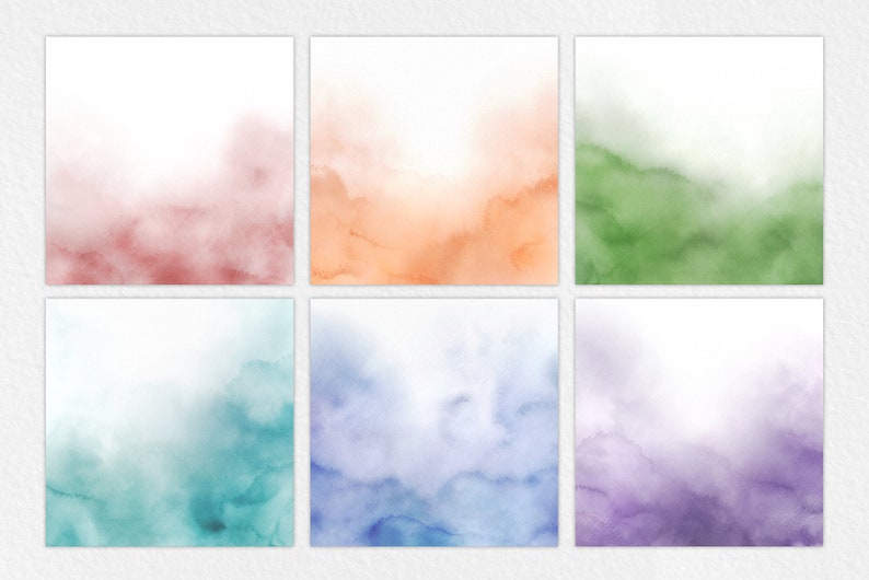 Pastel Ombre Watercolor Digital Paper, Soft Gradient Textures ...