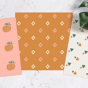 Boho Fall Digital Paper Set, Seamless Textures, Abstract Patterns ...