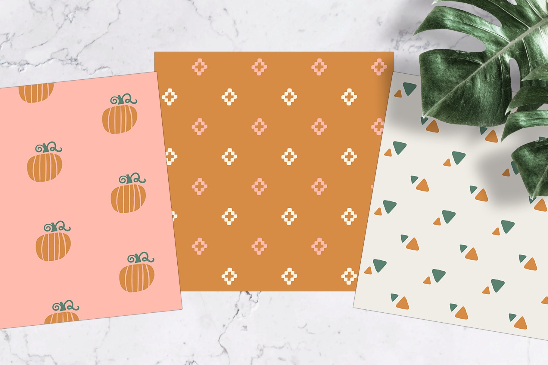 Boho Fall Digital Paper Set, Seamless Textures, Abstract Patterns ...