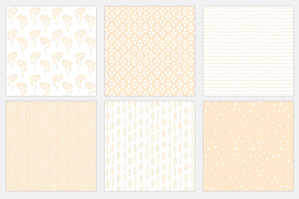 Cream Pastel Digital Paper Printable Paper Pastel Patterns | Etsy