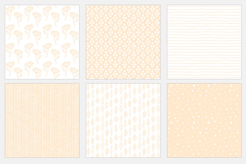 Cream Pastel Digital Paper Printable Paper Pastel Patterns | Etsy