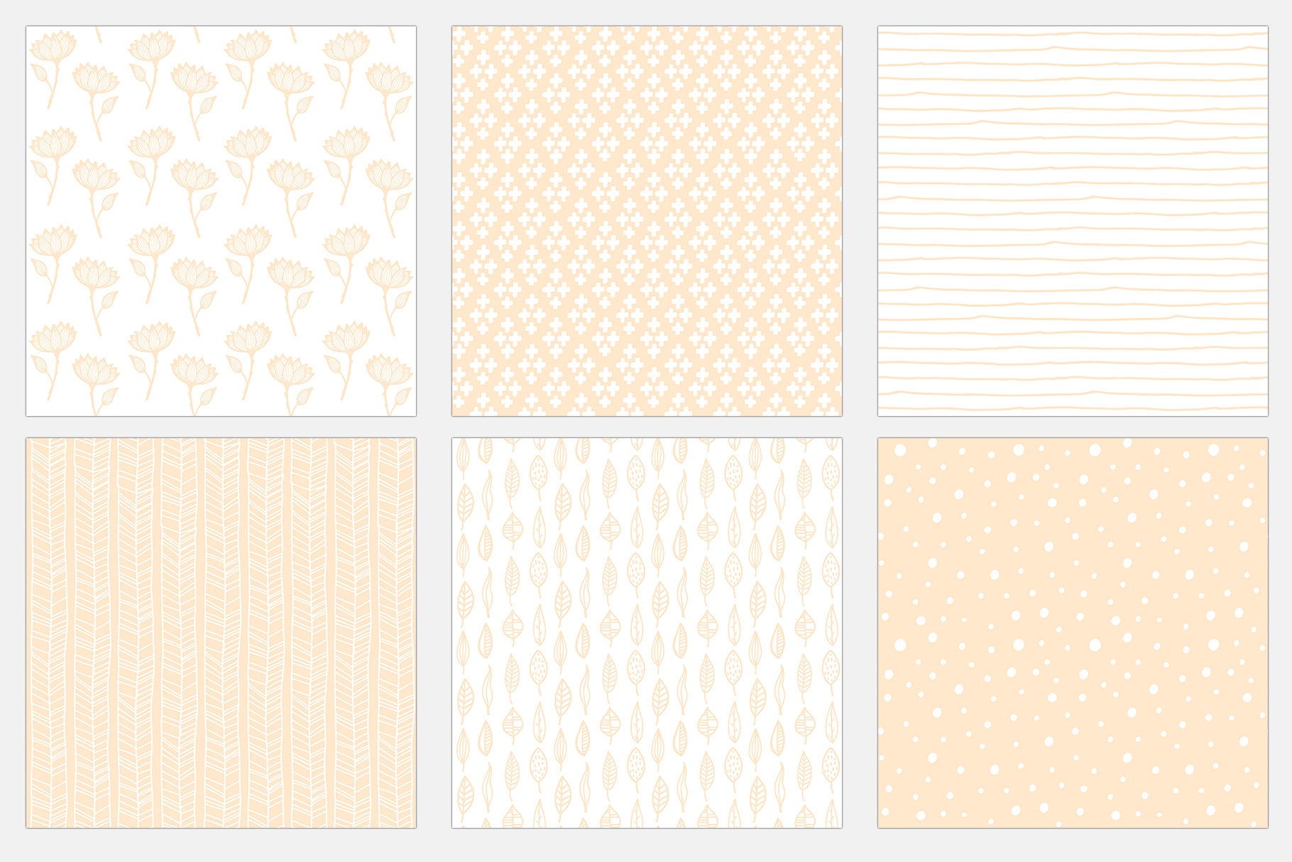 Cream Pastel Digital Paper, Printable Paper, Pastel Patterns, Instant ...